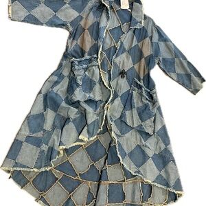 Paper Lace | Jackets & Coats | Harlequin Distressed Denim Duster | Poshmark